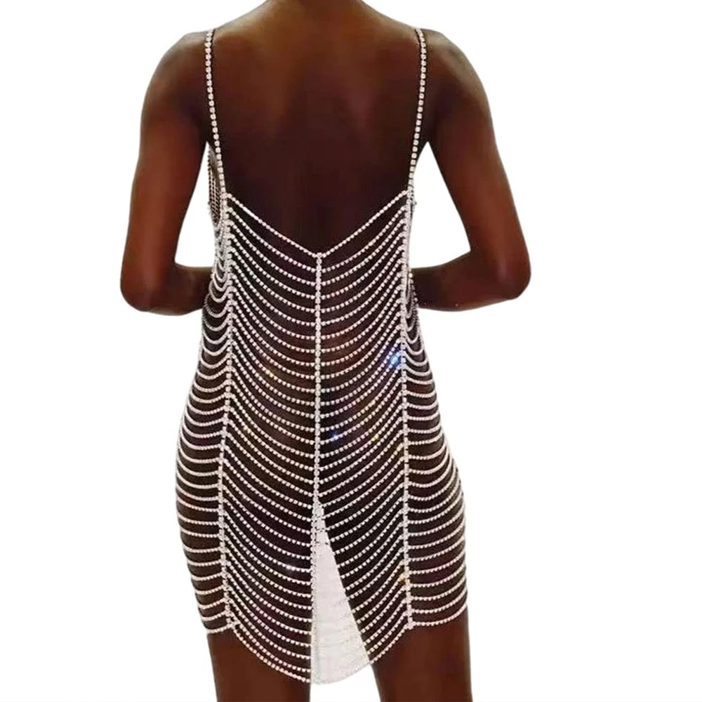 Stonefans Sexy Rhinestone Body Chain Dress Lingerie Jewelry Women ...