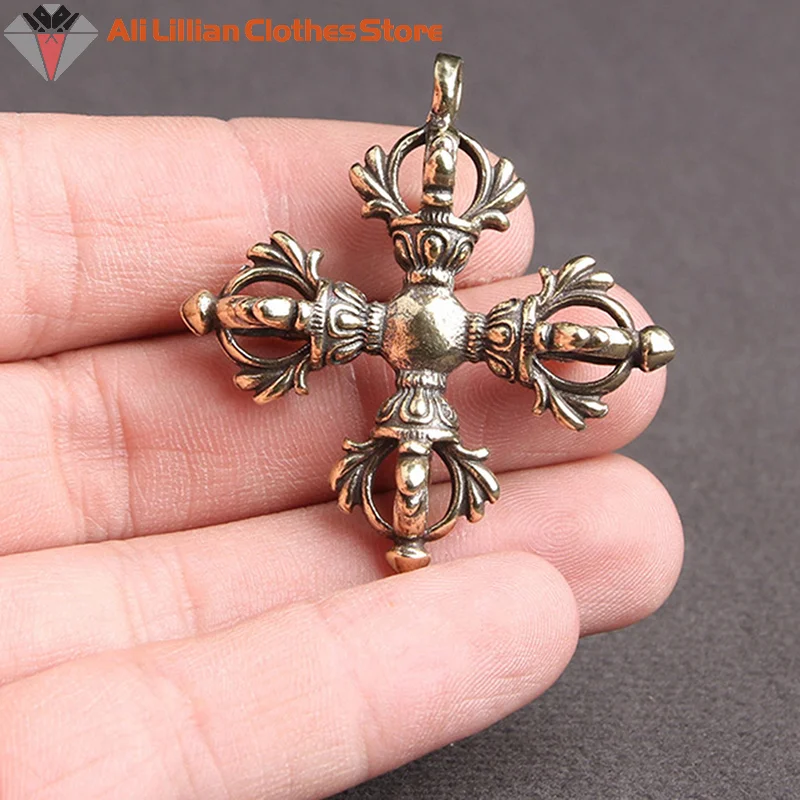 1PC-Cross-Vajra-Brass-Car-Key-Chain-Pendant-Buddhism-Dharma-Handmade ...