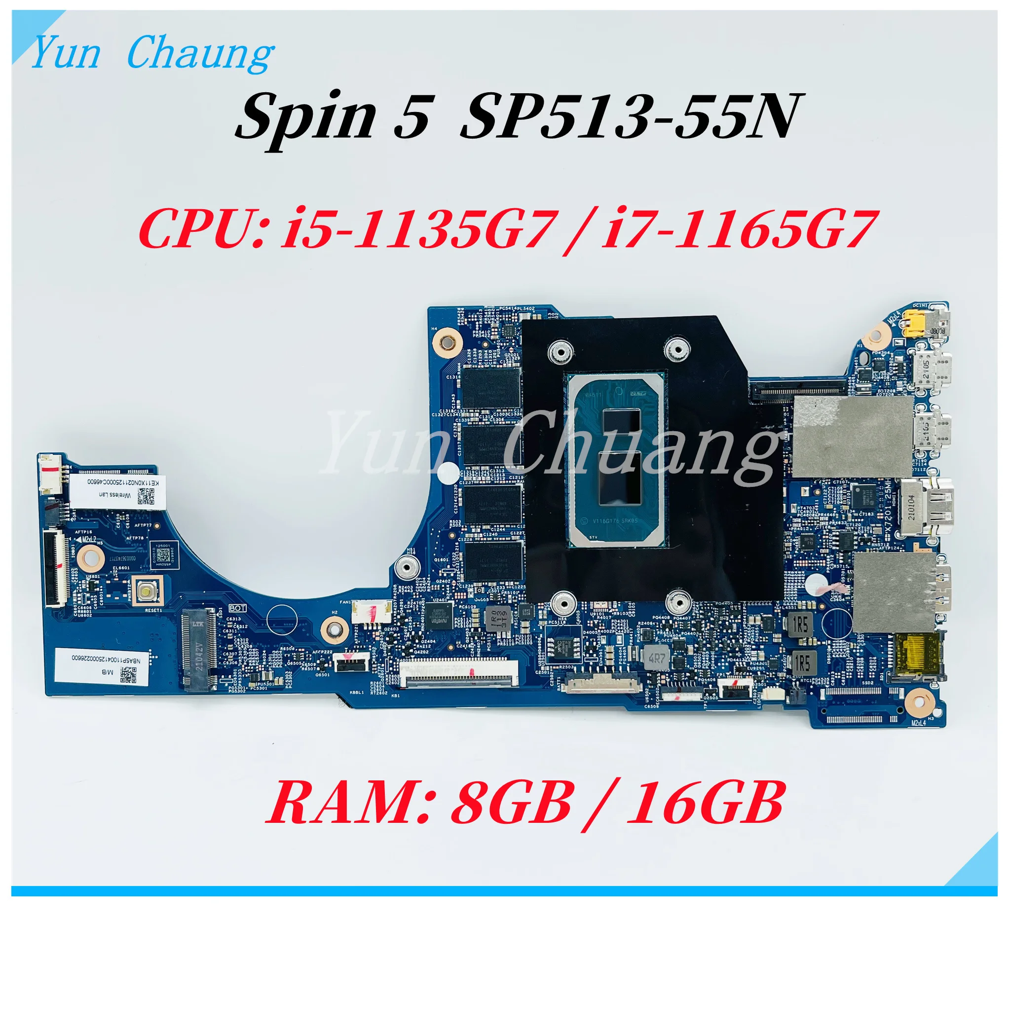 203022-1-448-0MF02-0011-For-Acer-Spin-5-SP513-55N-Laptop-Motherboard-NB ...
