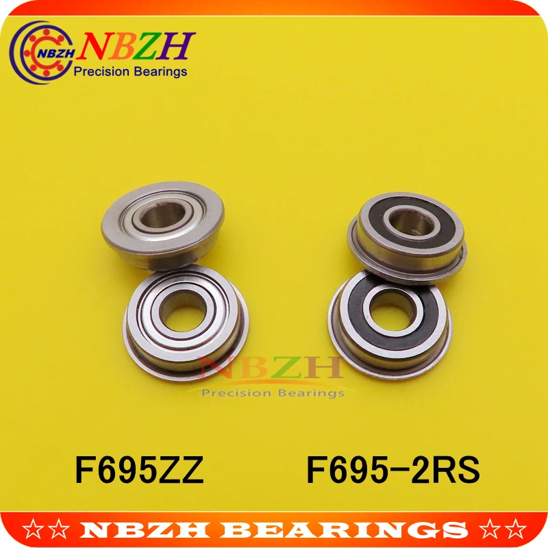 5pcs F695-ZZ F695ZZ F695-2RS F619/5 DDLF-1350ZZ Flanged Deep Groove ...