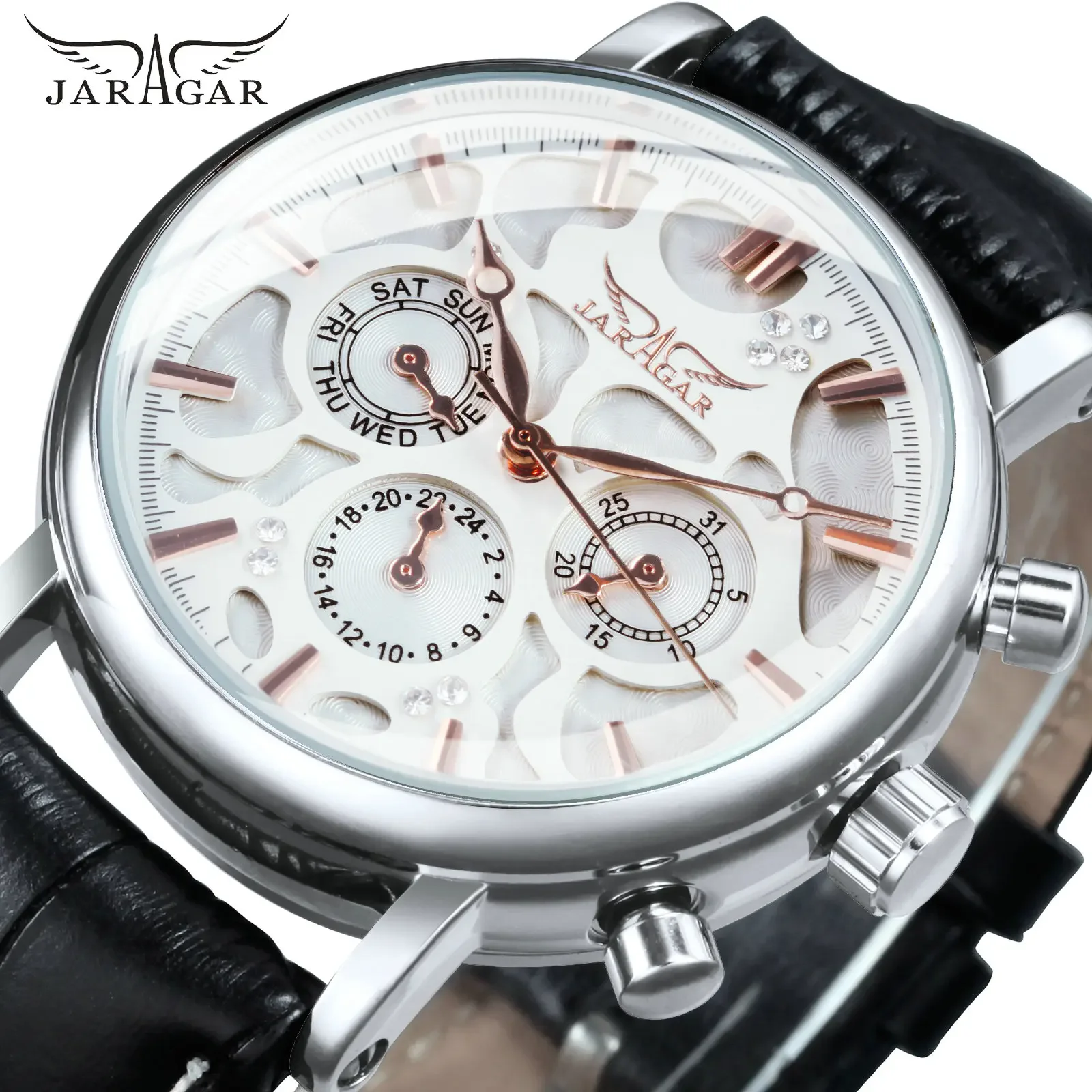 Reloj mecánico automático de lujo JARAGAR 348 para hombre, correa de ...