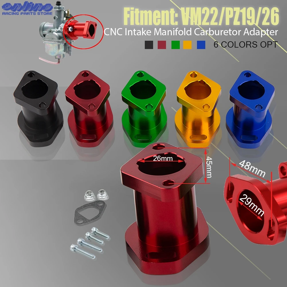 CNC-Intake-Manifold-Carburetor-Adapter-Engine-Connector-For-VM22-PZ19 ...