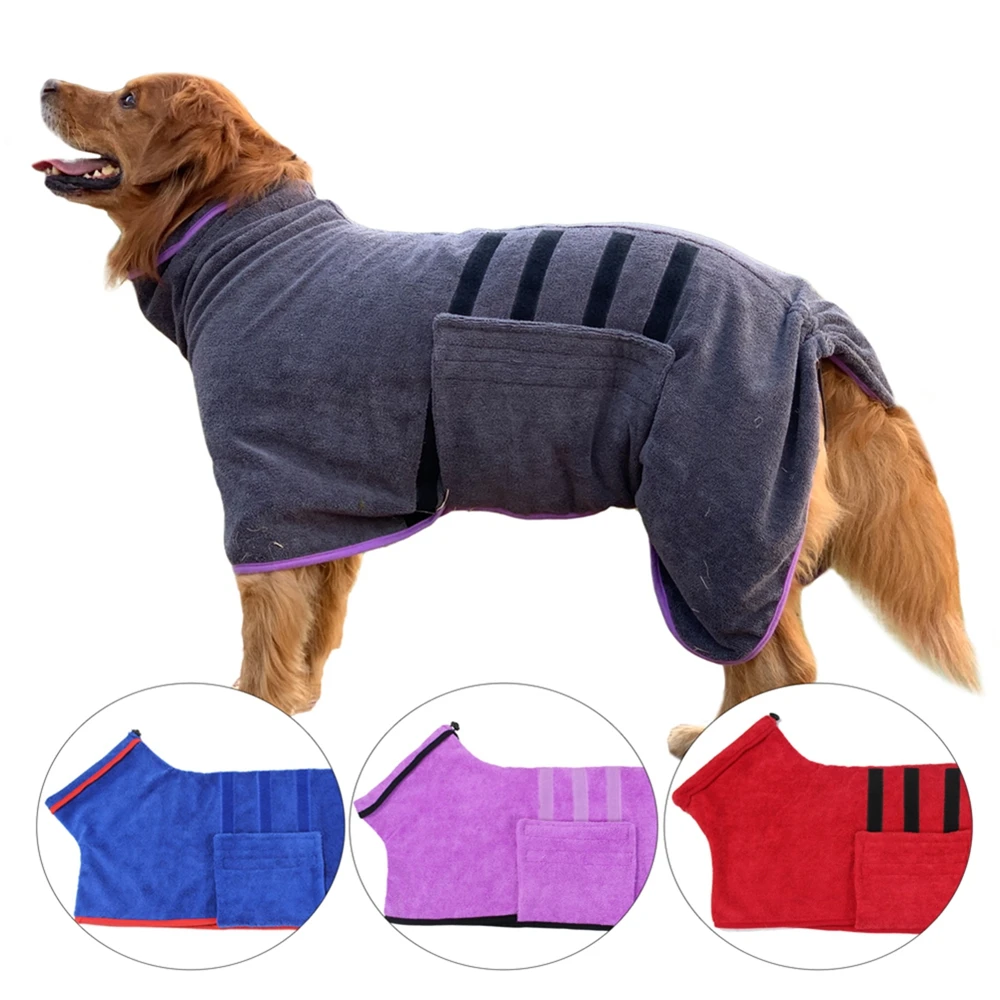 Dog Bathrobe Microfiber Quick Drying Coat Super Absorbent Luxurious ...