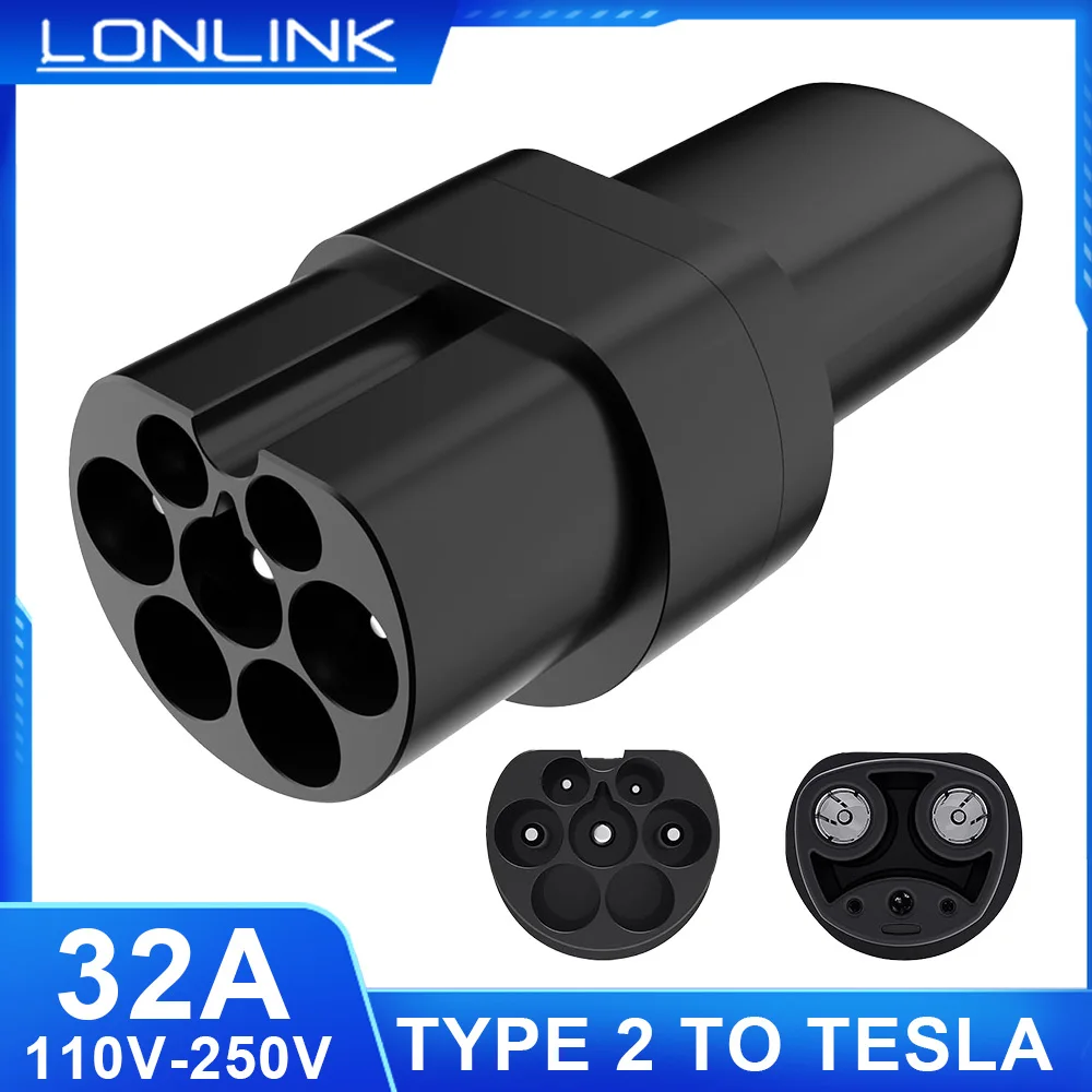 LONLINK-Type-2-To-Tesla-Adapte-60A-Electric-Vehicle-charging-connector ...
