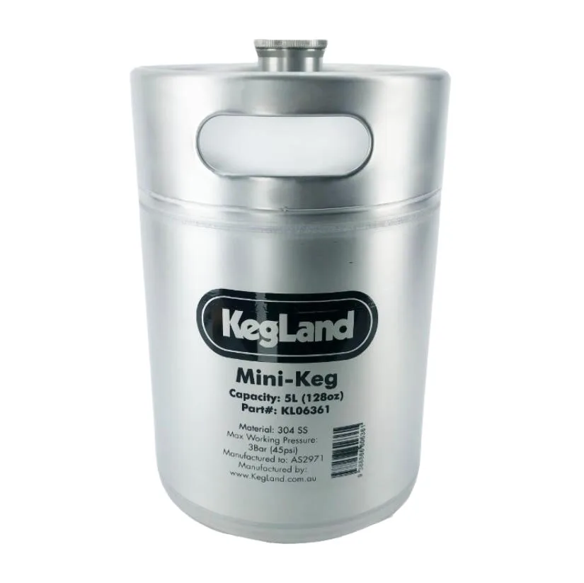 Kegland Mini Keg - 5l (175mm X 280mm) Homebrewing Kegland - Beer ...