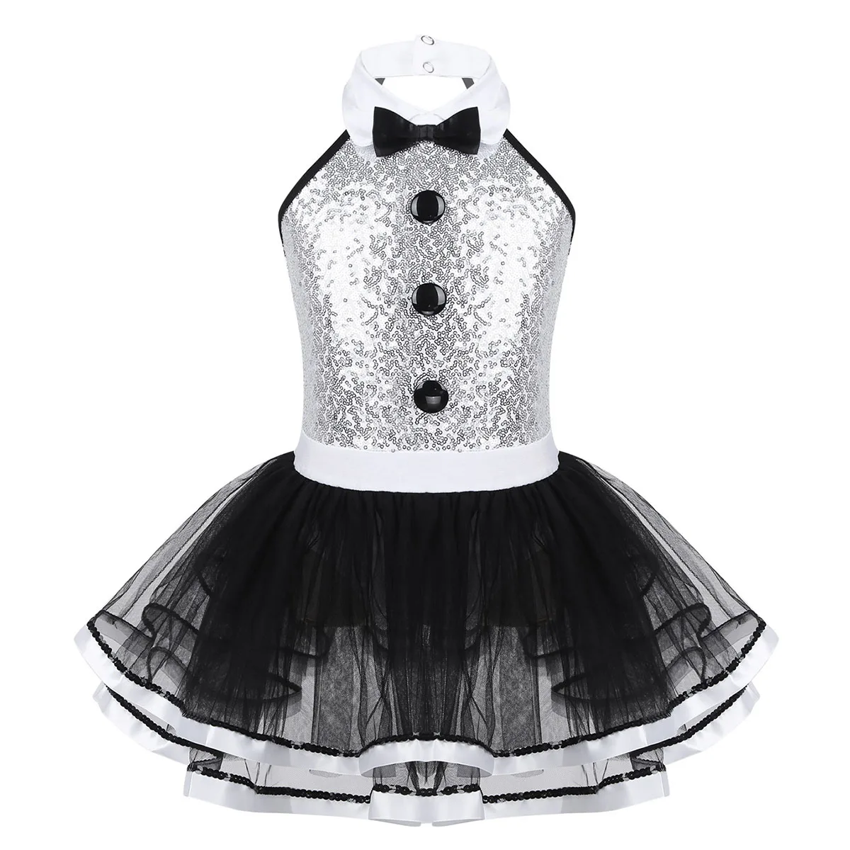 Cute Bowtie Tuxedo Ballet Tutu Dress for Kids Girls Fairy Prom Party ...