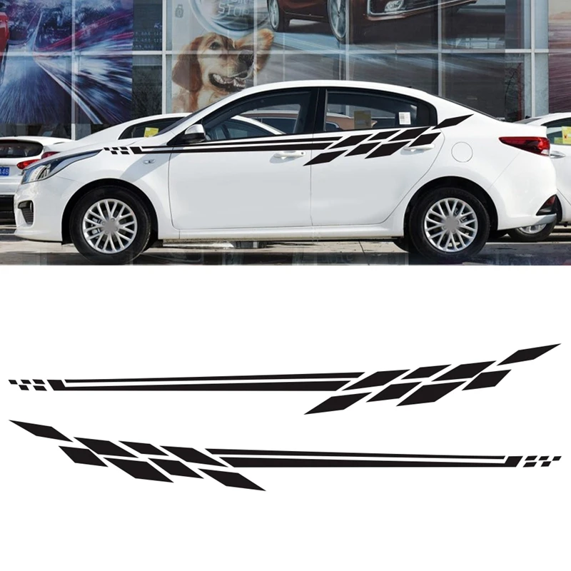 Car-Side-Stickers-Lattice-Stripe-Sticker-DIY-Racing-Sports-Decal-Auto ...