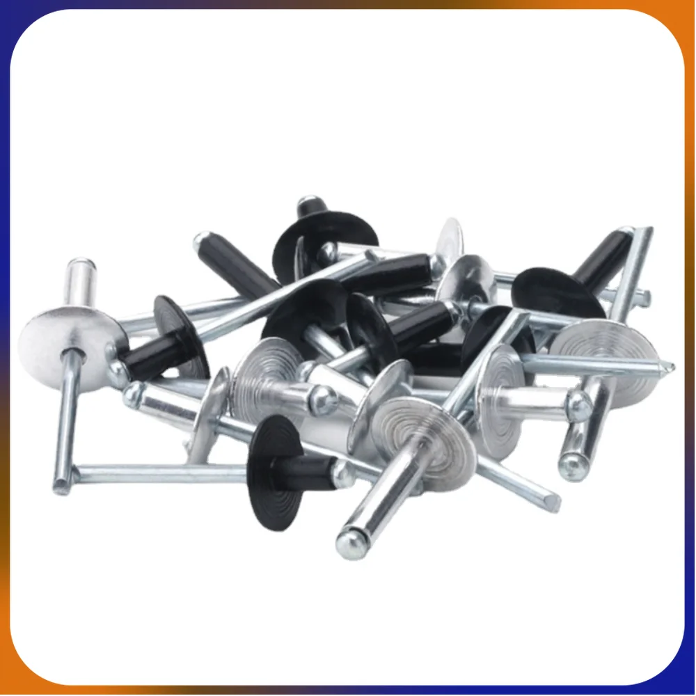 50pc Aluminum Large Flange Pop Open Hollow Blind Rivets Large Cap Leaf ...