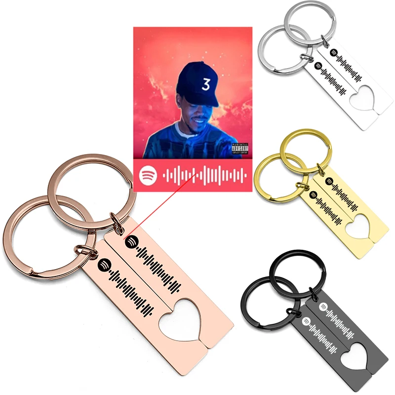 Personalized-Spotify-Code-Keychains-Stainless-Steel-Music-Couple ...