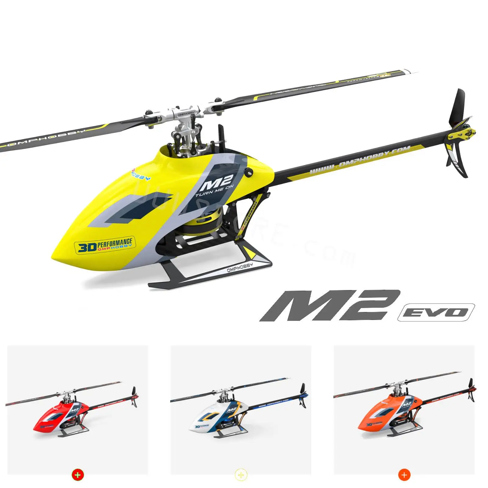 OMPHOBBY M2 EVO 6CH 3D Flybarless Dual Brushless Motor Direct Drive RC Helicopter BNF with ...