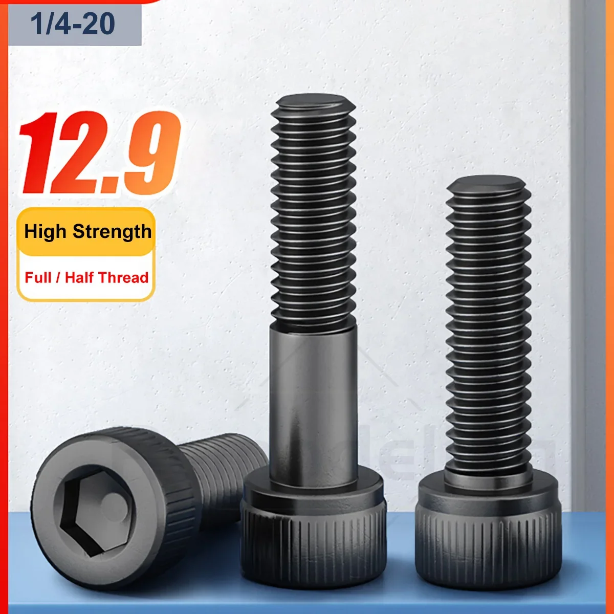 5-20Pcs-1-4-20-Black-12-9-Grade-Hexagon-Hex-Socket-Screws-Cup-Head ...