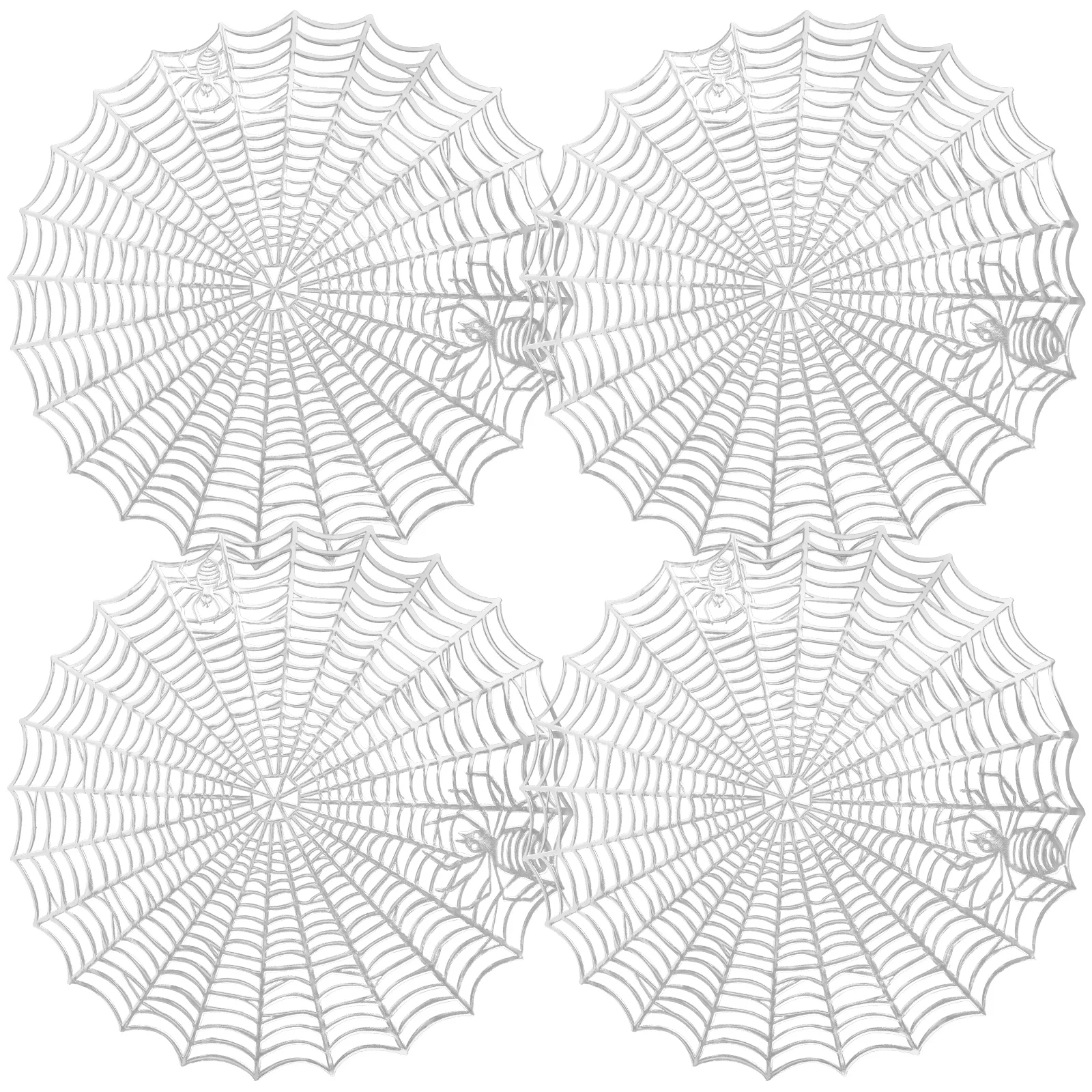 Halloween-Spider-Placemats-Spiders-Web-Placemats-Silver-Cobweb-Placemat ...