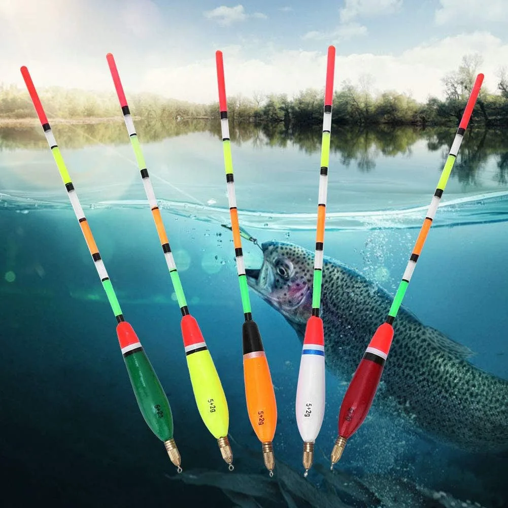 5PCS-Fishing-Floats-Balsa-Wood-Fishing-Float-Bobber-Bite-Indicator ...