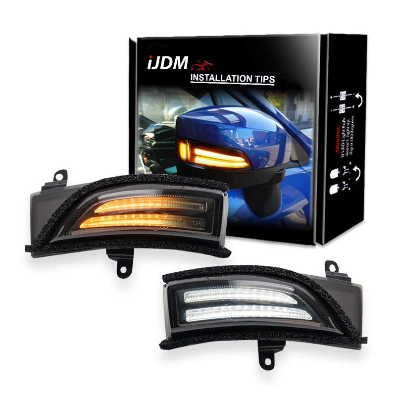 Dynamic-Flash-LED-Side-Mirror-White-DRL-Amber-Turn-Signal-Light-For ...