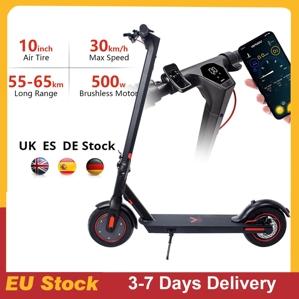 EU Stock E Scooter Powerful 55KM Range 3 Speed Mode 500W Motor 10 ...