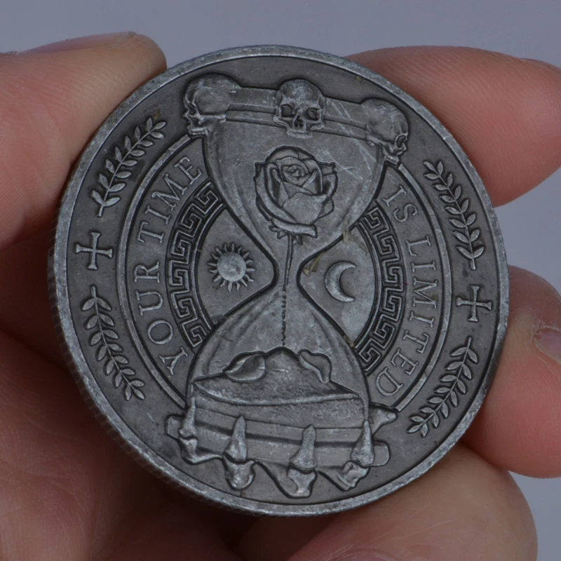 Your-Time-Is-Limited-MeMeNto-Mori-Limited-Time-Coin-Antique-Metal-Skull ...