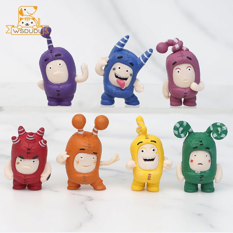 7PCS Cute Oddbods Action Figure Fuse Bubbles Newt Pogo Slick Jeff Zee Figurine Decor Toys Mini ...