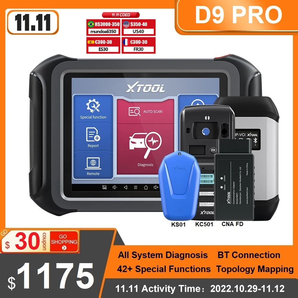 2022 XTOOL D9 PRO OBD2 All System Bidirectional Scan Diagnstic Tool ECU ...