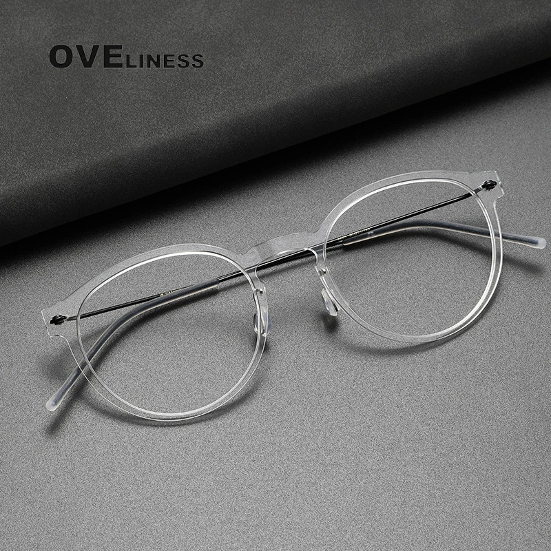 Titanium Round Eyeglass Frames Screwless | Titanium Round Retro ...