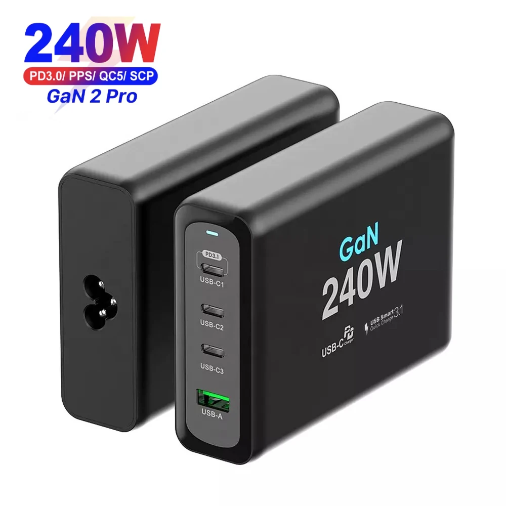 240W USB C Wall Charger 4-Port PD 100W 200W PPS65W GaN2 Fast Charging ...