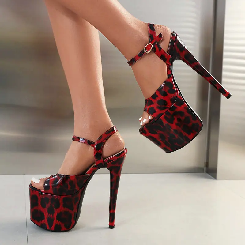 Spiked Leopard Platform Heels