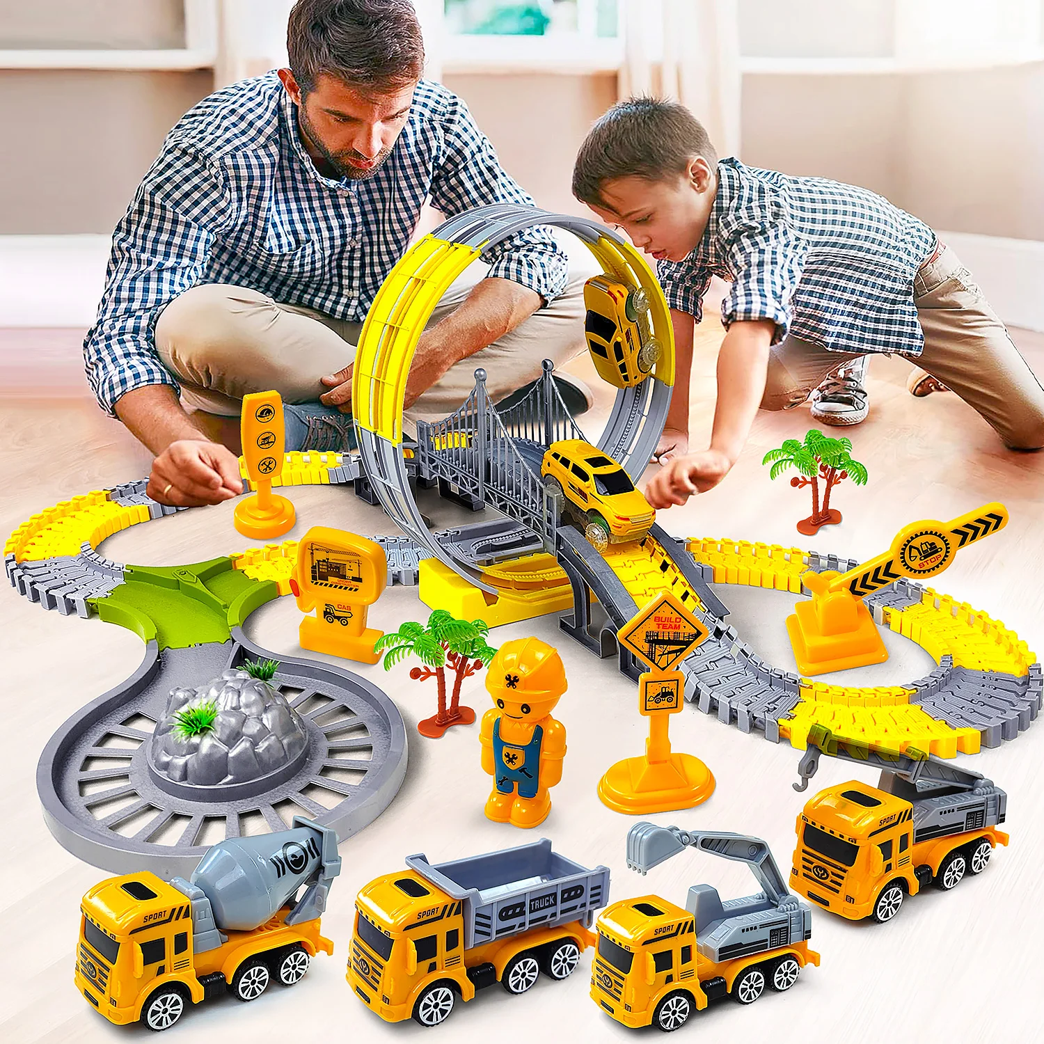 Track-Car-Train-Toys-Children-Electric-Track-Toy-Car-Engineering-Car ...