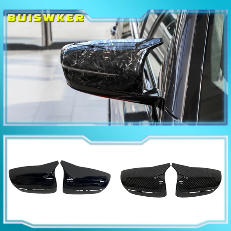 Left+Right Glossy Black Side Rearview Mirror Cover Trim For BMW 3 4 5 7 ...