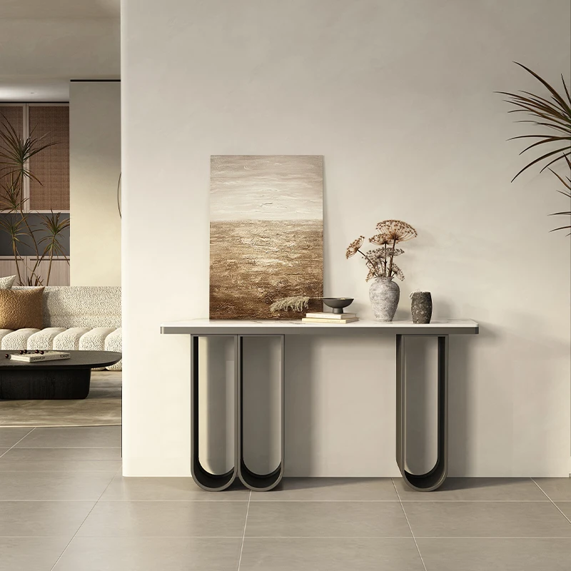 Italian Quartz Entryway Console, Hotel Lobby & Hallway Accent Table ...