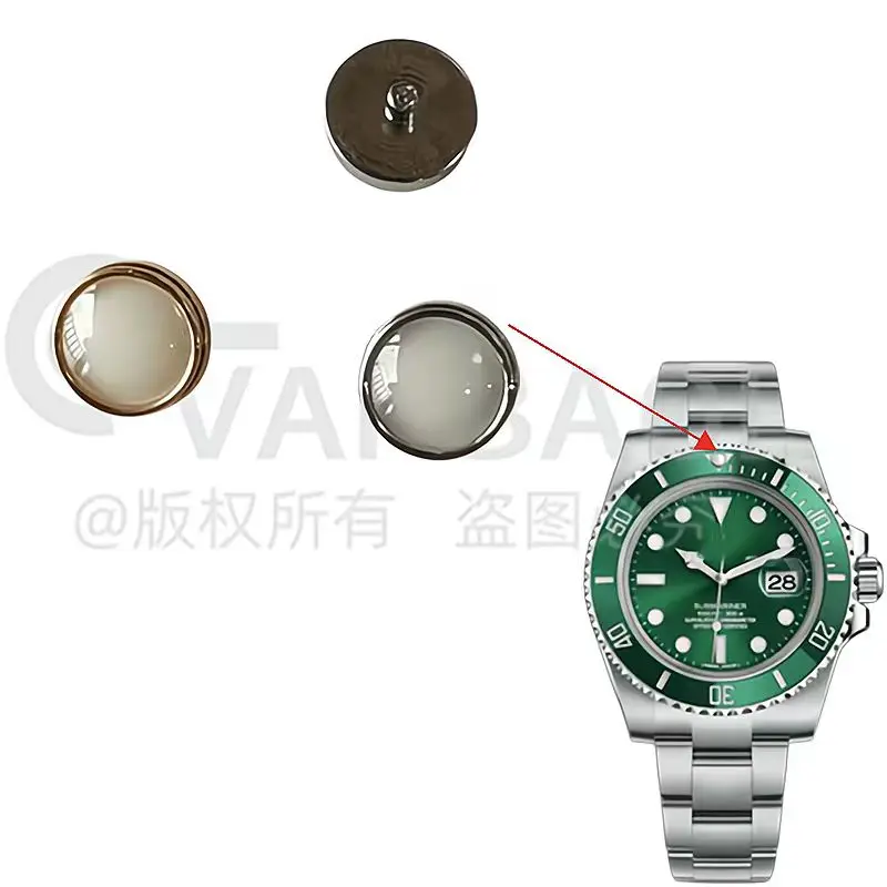 White Beads Blue Green Luminous Pip Watch Bezel Insert 12 O’Clock Lume ...