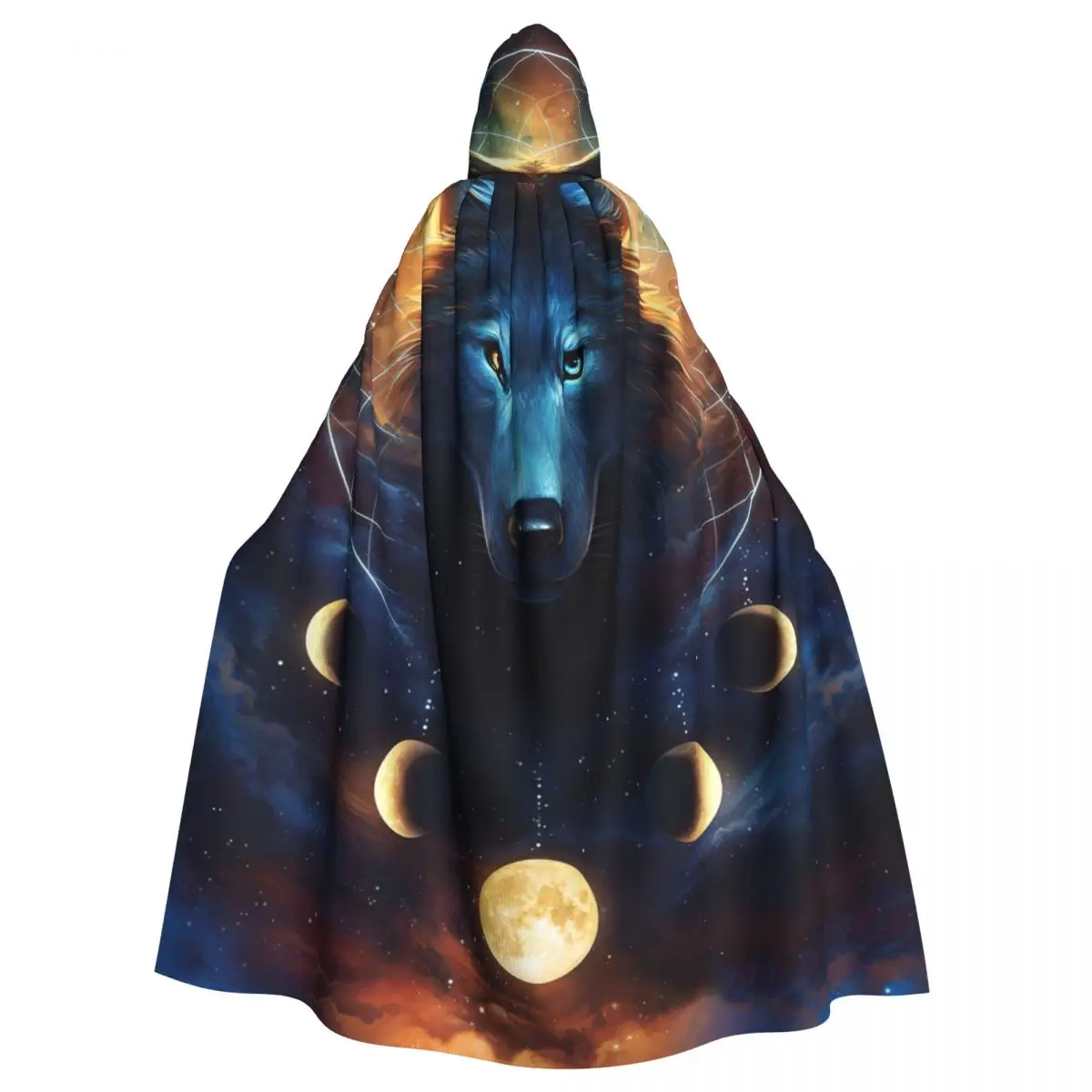 Unisex-Adult-Lunar-Wolf-With-Galaxy-Space-Cloak-with-Hood-Long-Witch ...