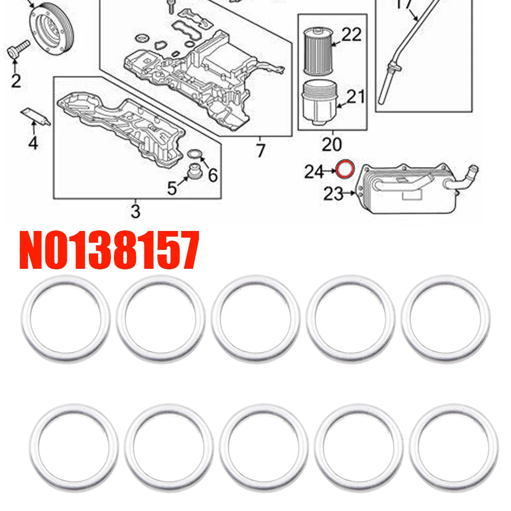 10X-Car-Thread-Oil-Drain-Sump-Plug-Gaskets-M14-Crush-Washer-Seal-Ring ...