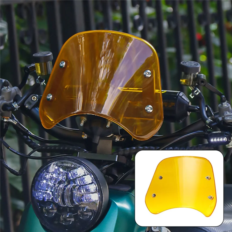 1Set-Motorcycle-Windshield-5-7-Inch-Headlight-Wind-Deflector-Windscreen ...