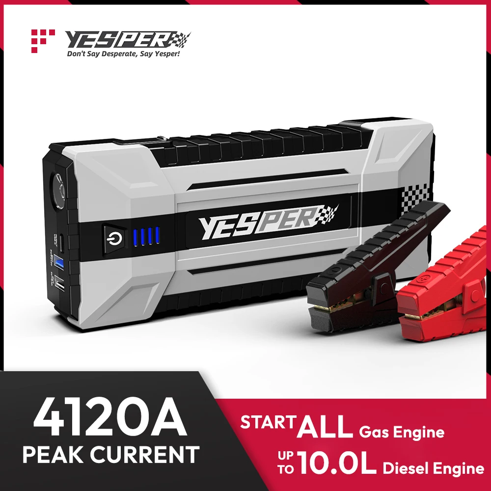 YESPER Car Battery Booster Jump Starter For 10.0L Diesel ALL Gas 4120A ...