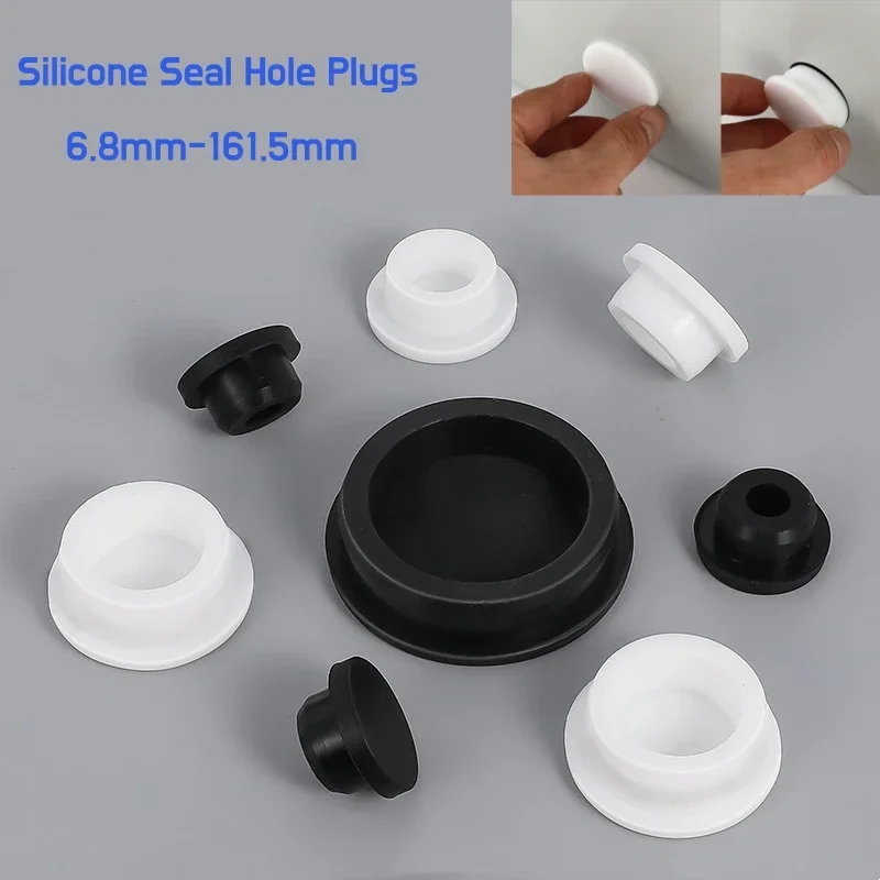 Bore-6-8-161-5mm-Black-White-Silicone-Rubber-Seal-Hole-Plugs-Hollow ...