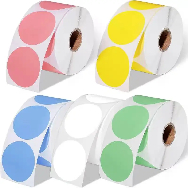 Color-three-proof-thermal-label-paper-Round-self-adhesive-label-Round ...
