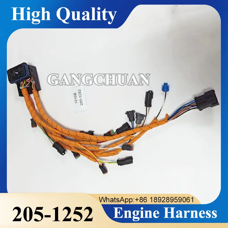 3126B 3126 3126E Engine Wiring Harness 205-1252 2051252 For Excavator ...
