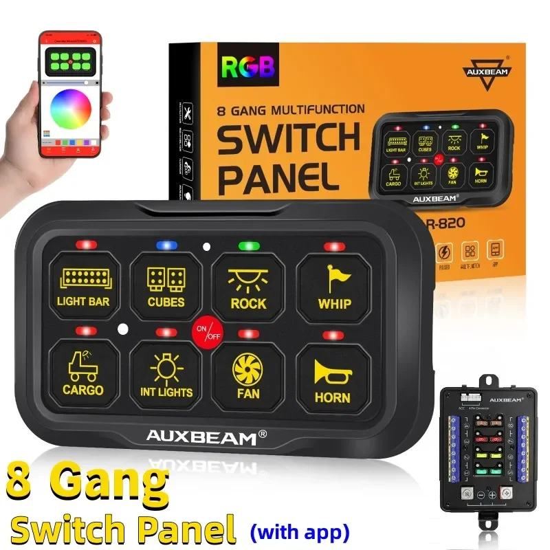 Universal-RGB-Light-8-Gang-Switch-Panel-On-Off-Control-Relays-System ...