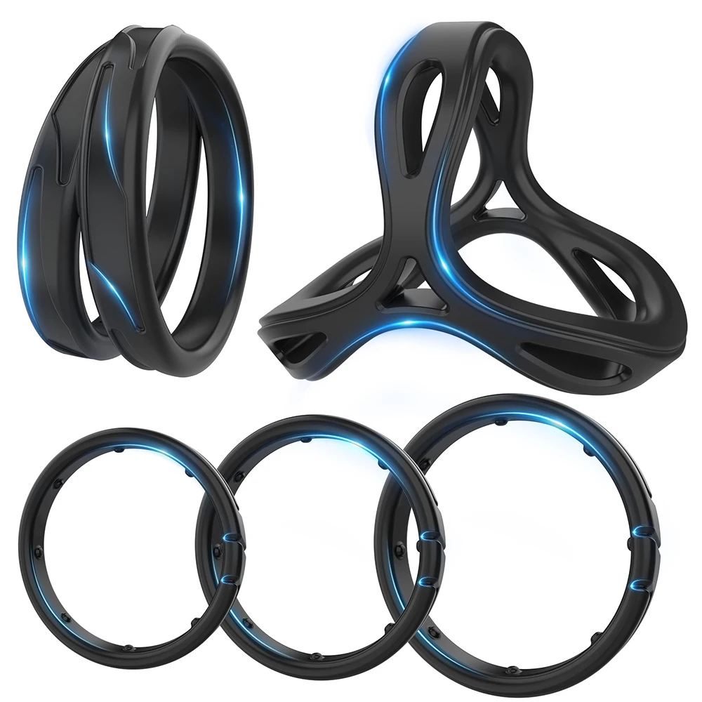 6PCS/Set Male Silicone Cock Ring Delay Premature Ejaculation Dick Lock ...