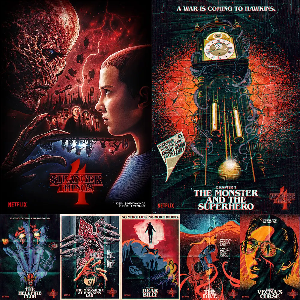 Creatieve Stranger Things 4 Poster and Print Wall Art Canvas Painting ...