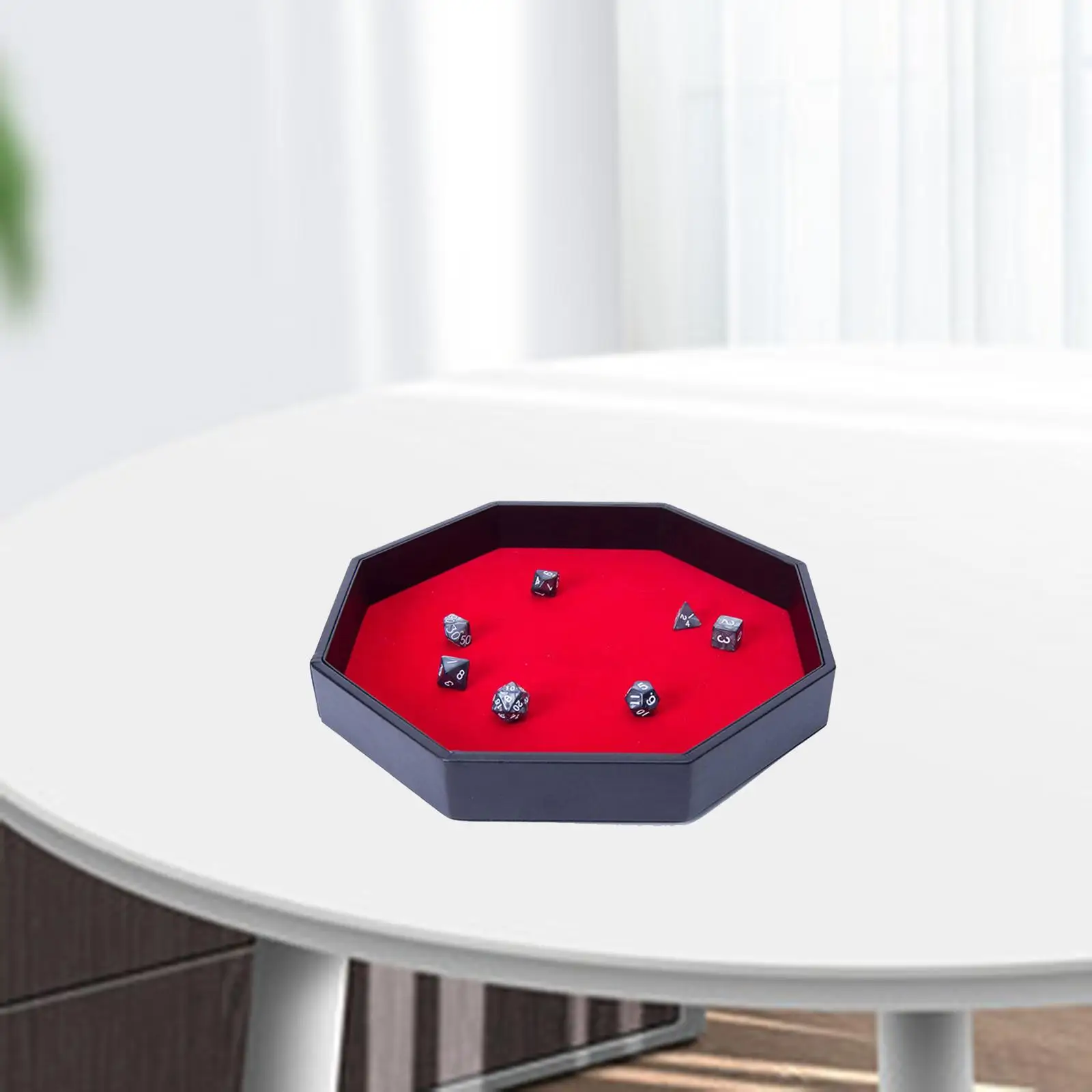 Octagonal-Rolling-Tray-PU-Leather-Holder-Game-Box-Velvet-D-RPG-Table ...