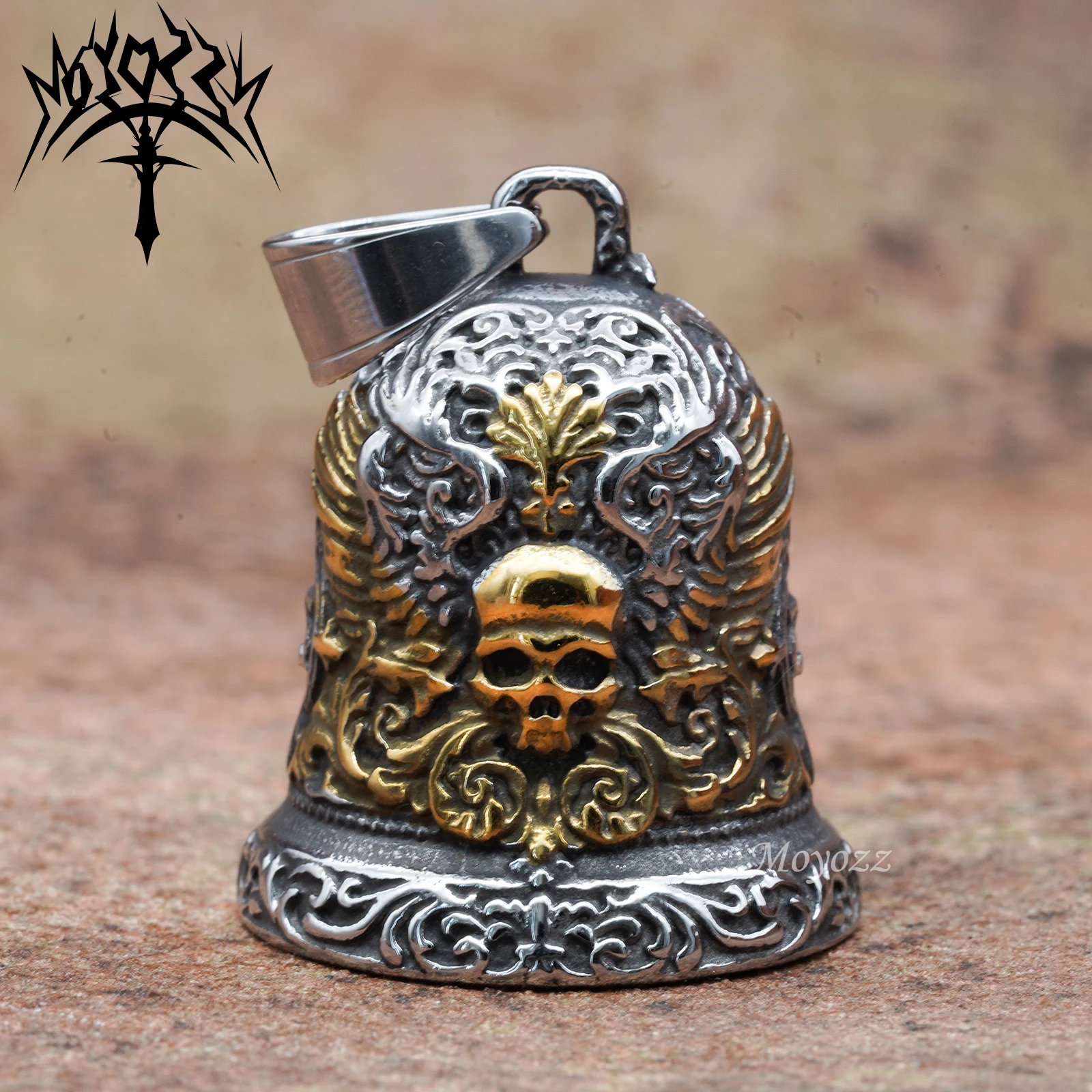 Good Luck Charm Motorcycle Biker Bell Skull Accessory or Key Chain ...