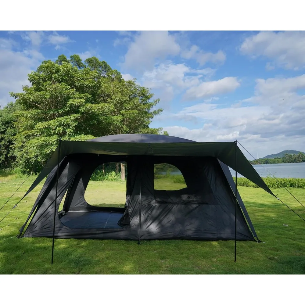 8-10-Person-Camping-Tent-with-3-Door-2-Room-Large-Family-Cabin-Tents ...