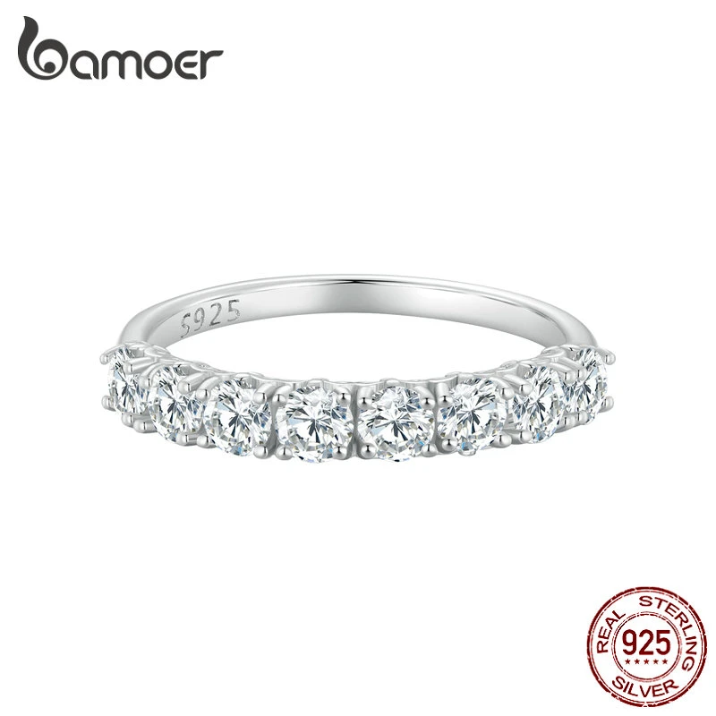 925 Sterling Silver Moissanite Ring | 925 Sterling Silver Eternity Ring - Bamoer - Aliexpress