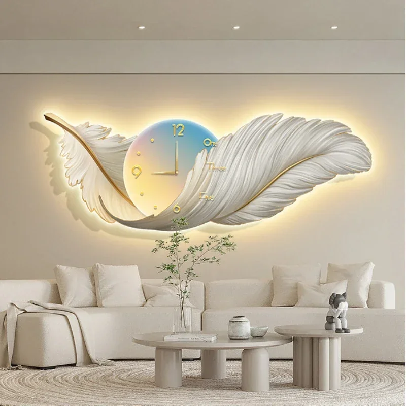 LED-Wall-Clock-Light-Luxury-Large-Art-Clocks-Living-Room-Decor-Painting ...