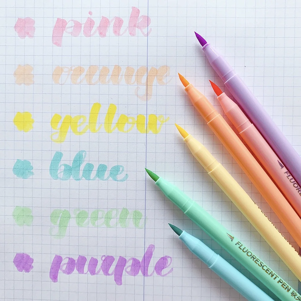 Paint-Brush-Pen-Cheap-Calligraphy-Pastel-Highlighter-Lettering-Marker ...