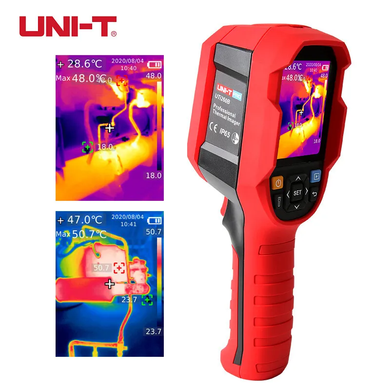 UNI T 휴대용 열화상 카메라 적외선 스캐너, 배터리 포함, UTi260B UTI260A, HD 256X192 픽셀 ...