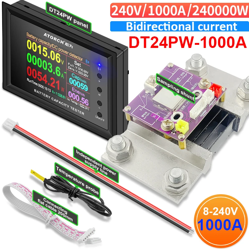 DT24P-240V-1000A-IPS-digital-display-DC-Power-Voltmeter-Ammeter-Battery ...