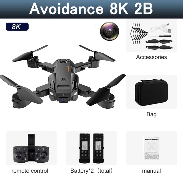 5G 8K HD Drone Professional Dual Camera Wifi FPV Avoidance Fold ...