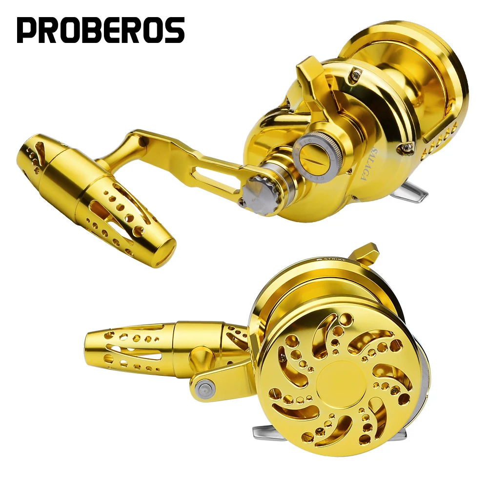 PROBEROS 692g Gold Metal Slow Jigging Reel 5.7:1 Gear 40KG Drag 9+1BB ...
