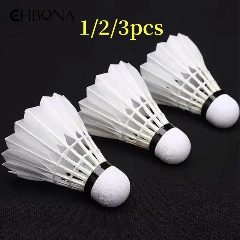 1-3pcs-Badminton-Balls-Shuttlecock-White-Goose-Feather-Flying-Stability ...